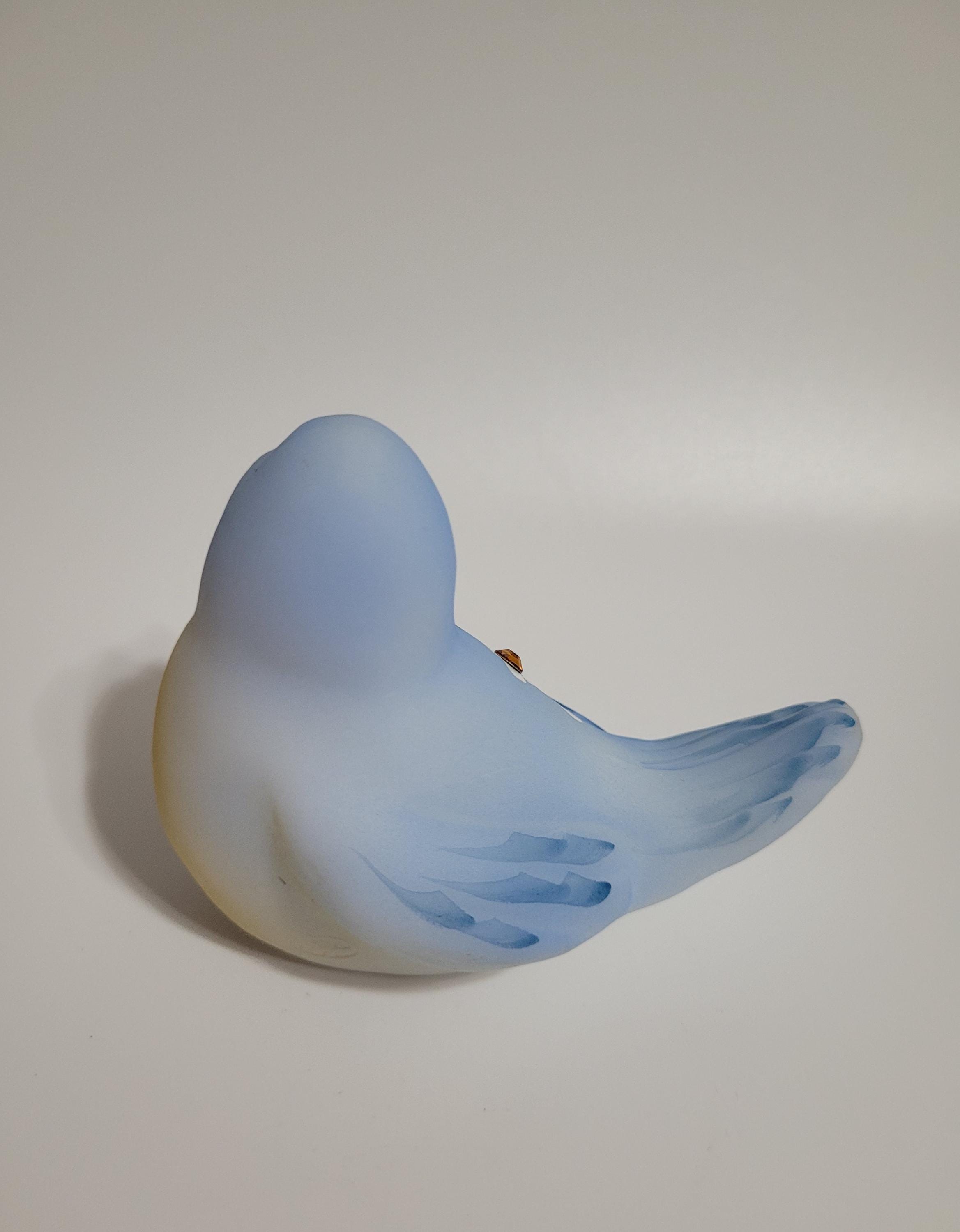 Pretty Fenton Hand Painted Blue Bird With Crystals - Etsy