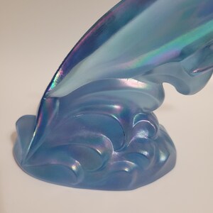 Large Fenton Iridescent Blue Dolphin Riding Waves - Etsy