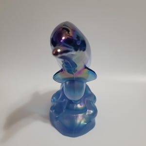 Large Fenton Iridescent Blue Dolphin Riding Waves - Etsy