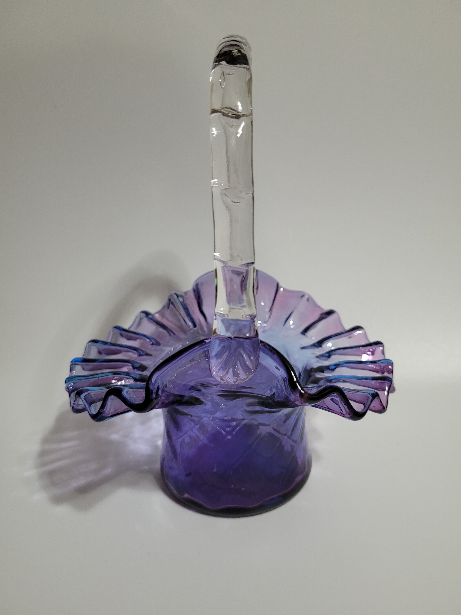 HTF Vintage Fenton Mulberry Diamond Ruffled Basket From 1942 RARE - Etsy