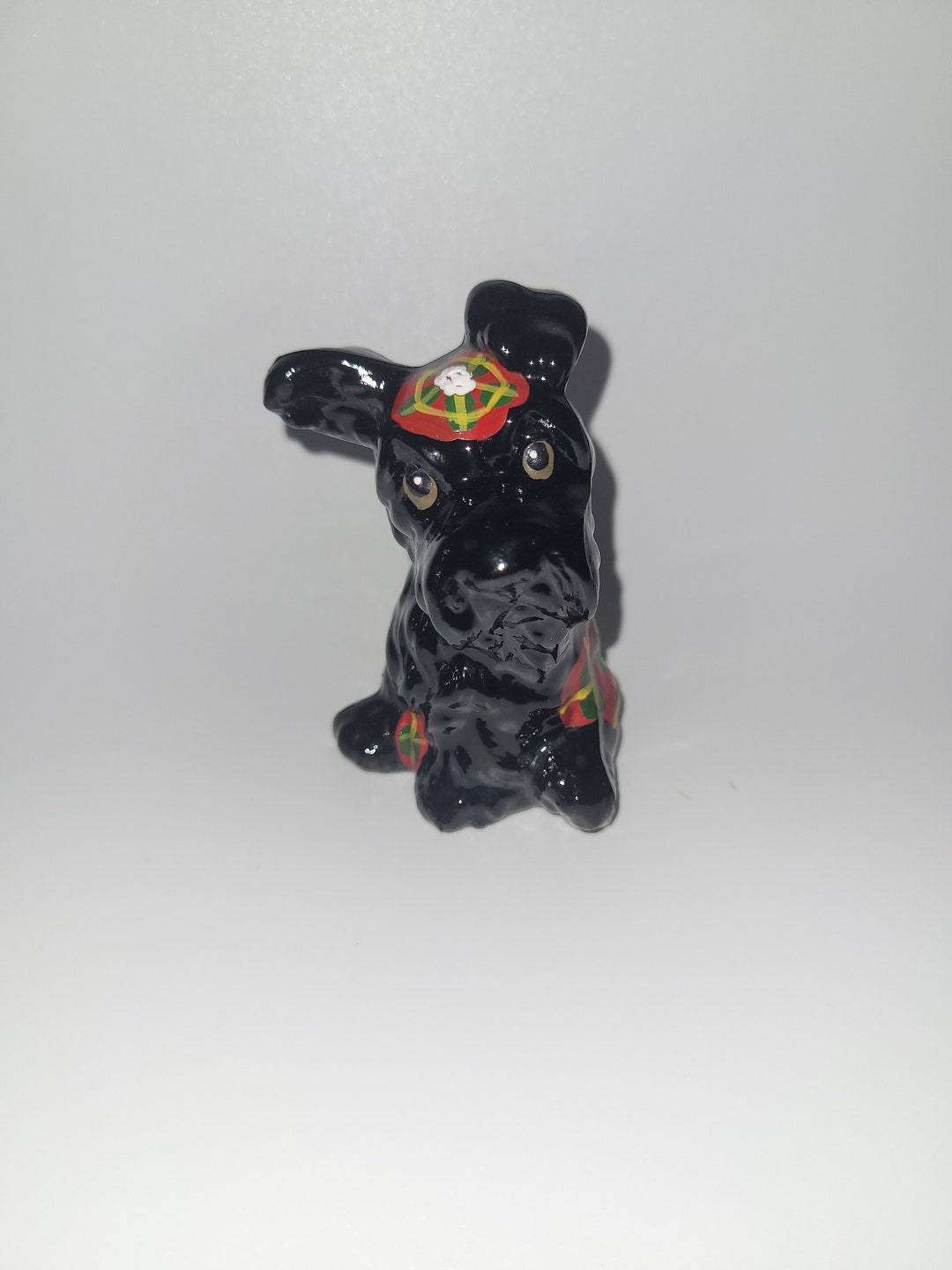 RARE Adorable H.p. Fenton Black Scottish Dog PERFECT - Etsy