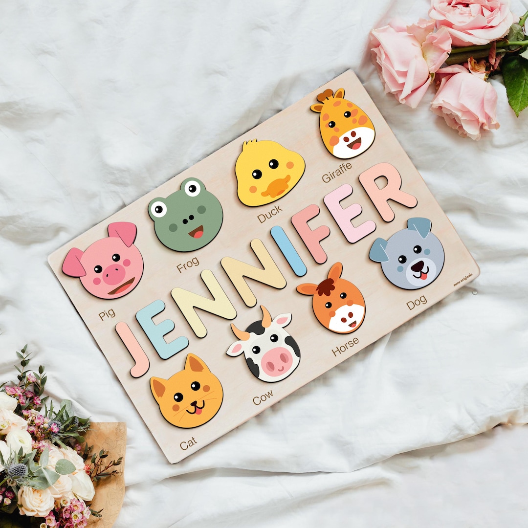 Kids Name Puzzle, Baby Boy and Girl Gift, Baby Name Puzzle, Unique New ...