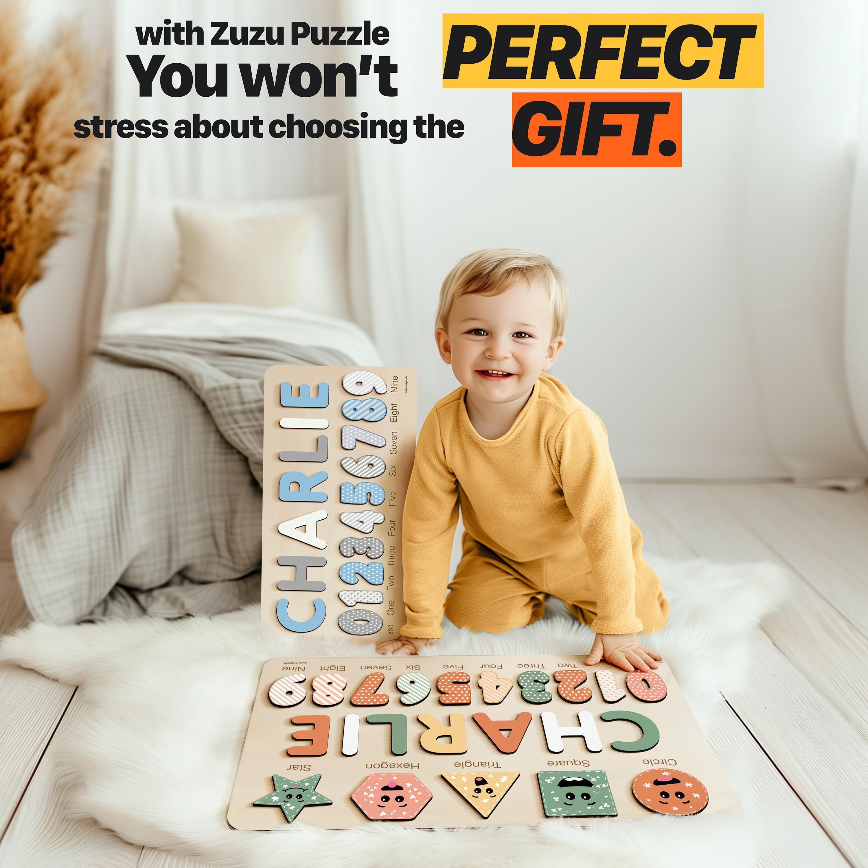 Personalized Baby Name Puzzle, Baby Boy and Girl Gift, Nursery Decor ...