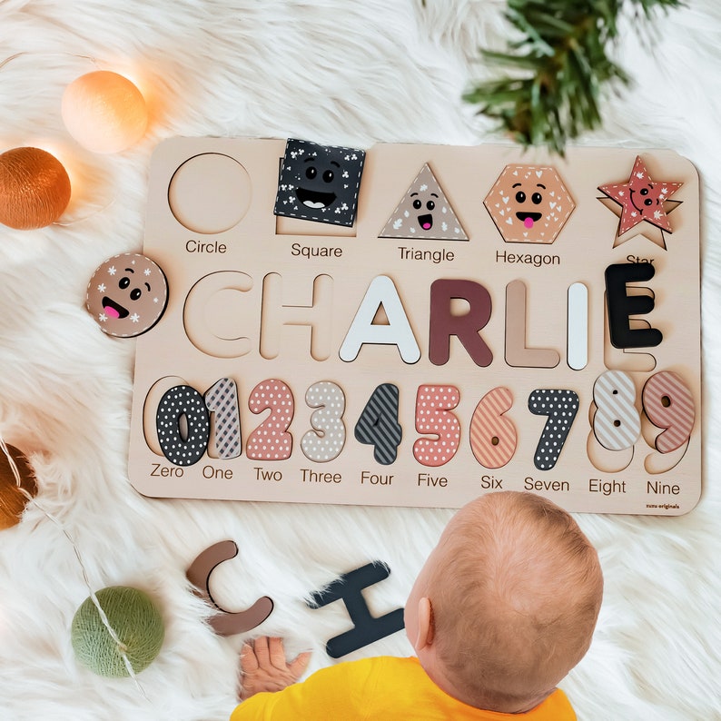 Custom Baby Toys Name Puzzle Personalized Baby Girl and Boy - Etsy