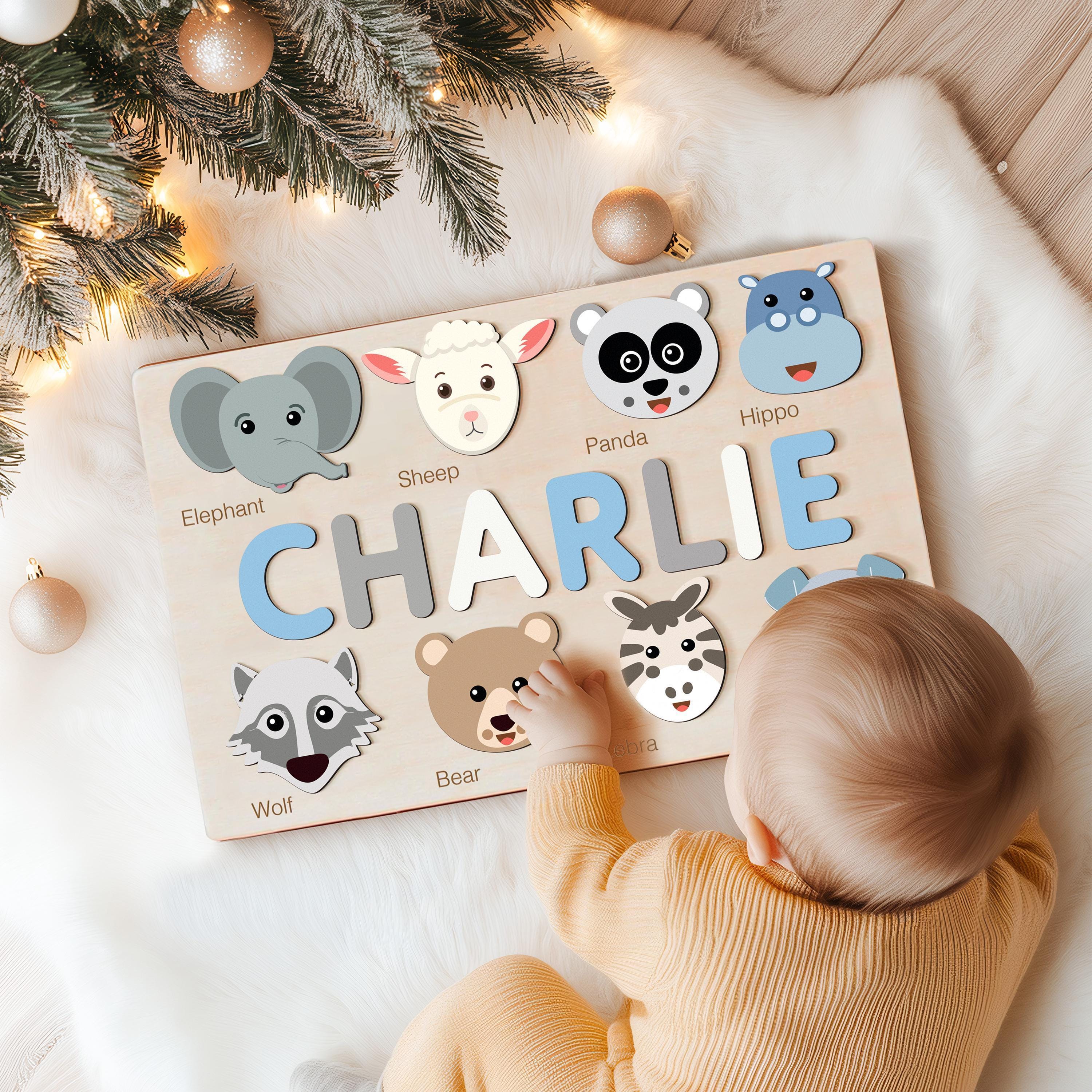 Wooden Name Puzzle by Zuzu Puzzle, Personalized Baby Girl and Boy Gift ...