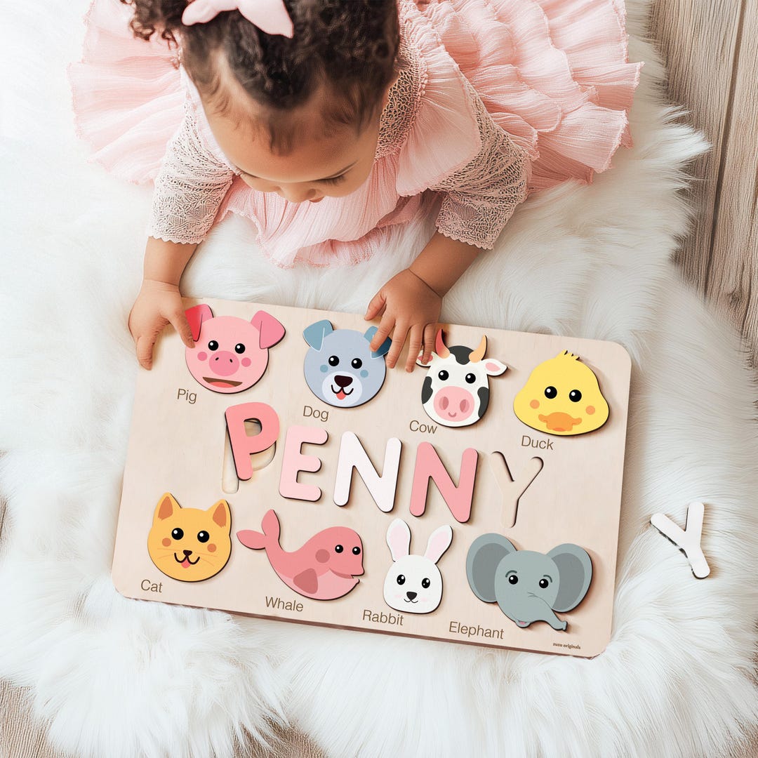 Kids Name Puzzle, Baby Boy Gift, Personalized Name Puzzle Baby, Gift ...