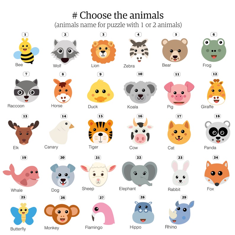 Animals Name Puzzle Wooden Busy Board Puzzle Toddler Toys - Etsy