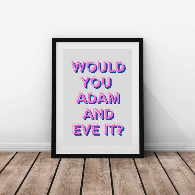Adam and Eve Print Cockney Rhyming Slang Cockney Art Printable Wall Art ...