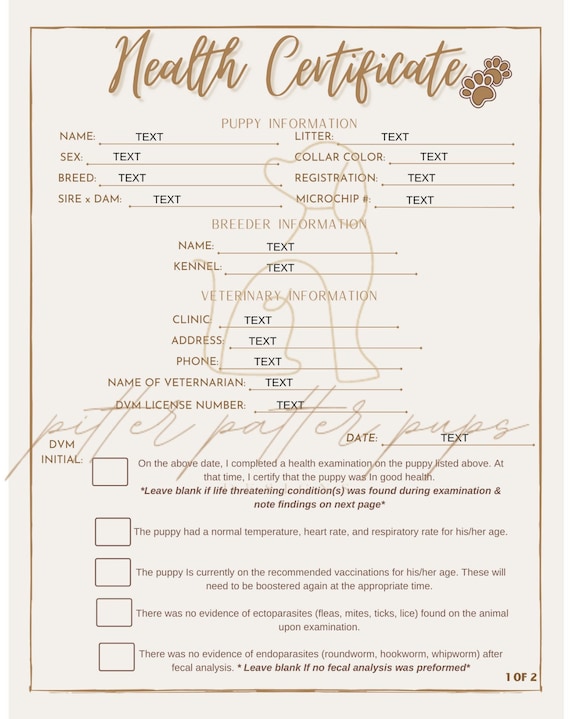 What Is A Health Certificate For A Puppy