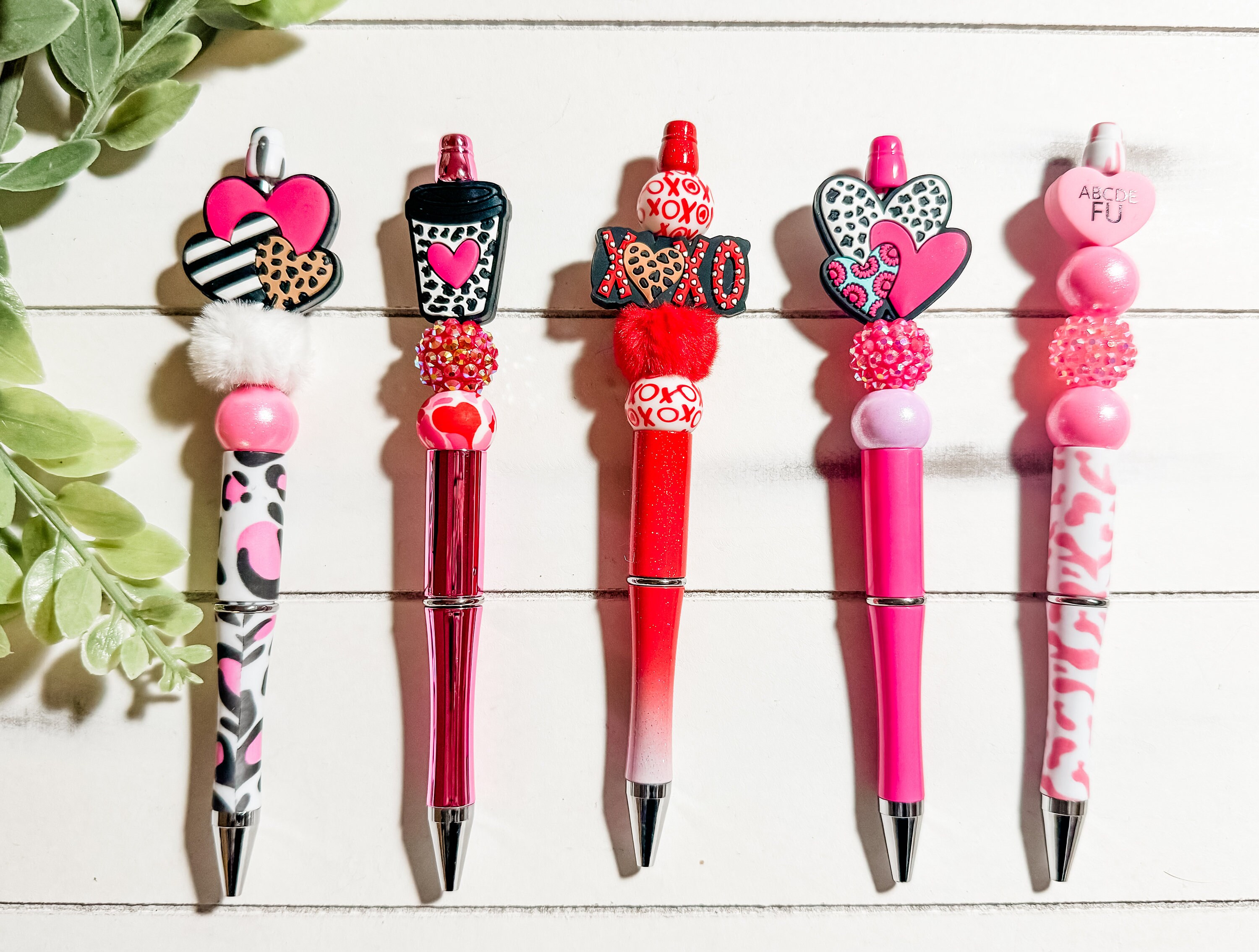 Silicone Beaded Pens, Cute Beaded Pen, Fun Pen, Valentine Pen, Hearts ...