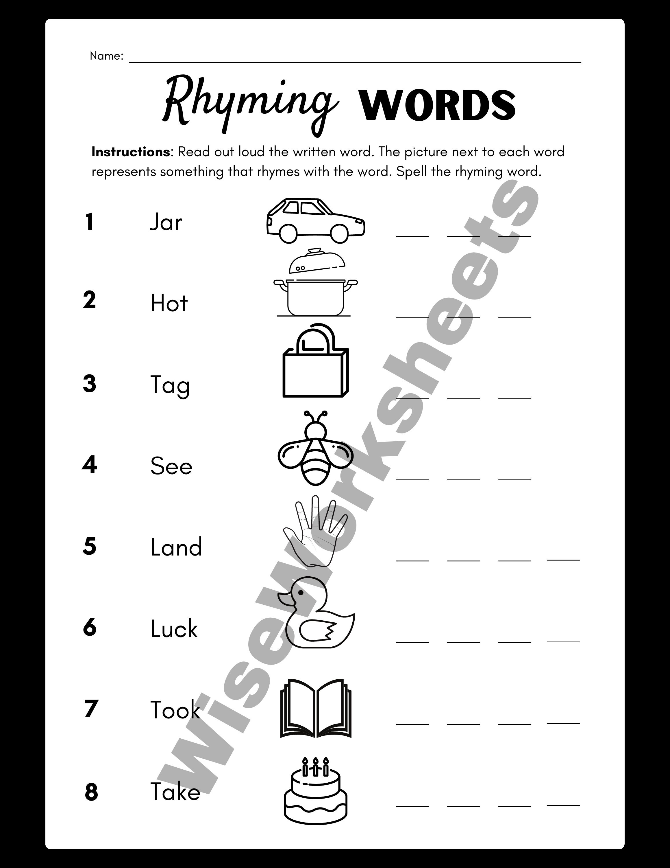 3 Pages of Rhyming Worksheets | Rhyming | Worksheets | Great for ...