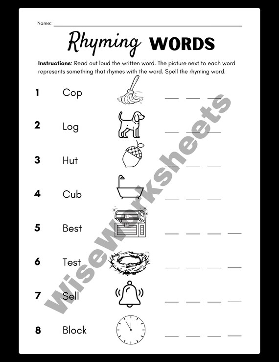 Hoja De Trabajo De Rimas