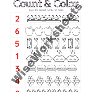 Count and Color Worksheets | 3 Pages of Worksheets | Count and Color ...