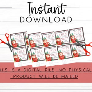 Chex Mix Gift Tag | Printable Christmas Treat Tag | Holiday Treat Tag ...