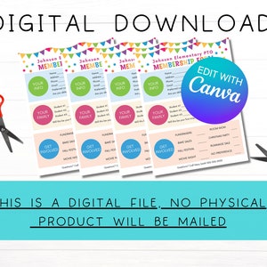 Editable Printable PTO PTA Membership Form | Parent Volunteer Sign up ...