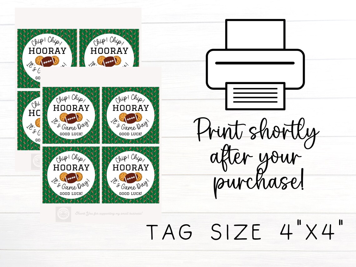 Football Good Luck Tags Printable Football Party Favor - Etsy