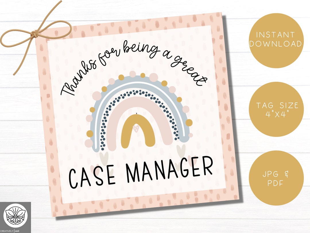 Social Worker Gift Printable Tag | Case Manager Appreciation | Social ...