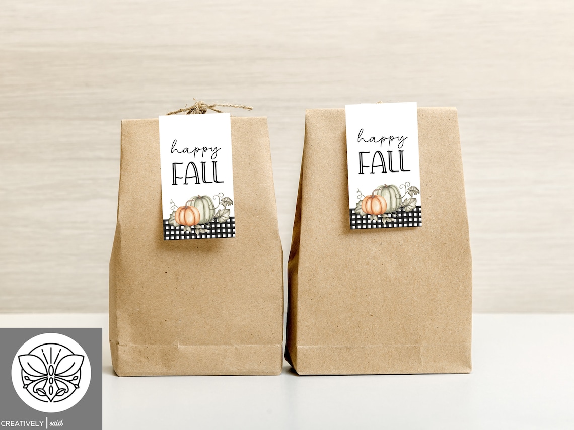 Happy Fall Gift Tags autumn Treat Tag Fall Treat Bag Fall - Etsy
