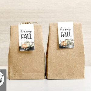 Happy Fall Gift Tags |autumn Treat Tag| Fall Treat Bag | Fall Labels ...