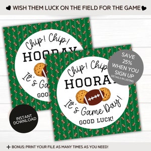 Football Good Luck Tags | Printable Football Party Favor | Football ...