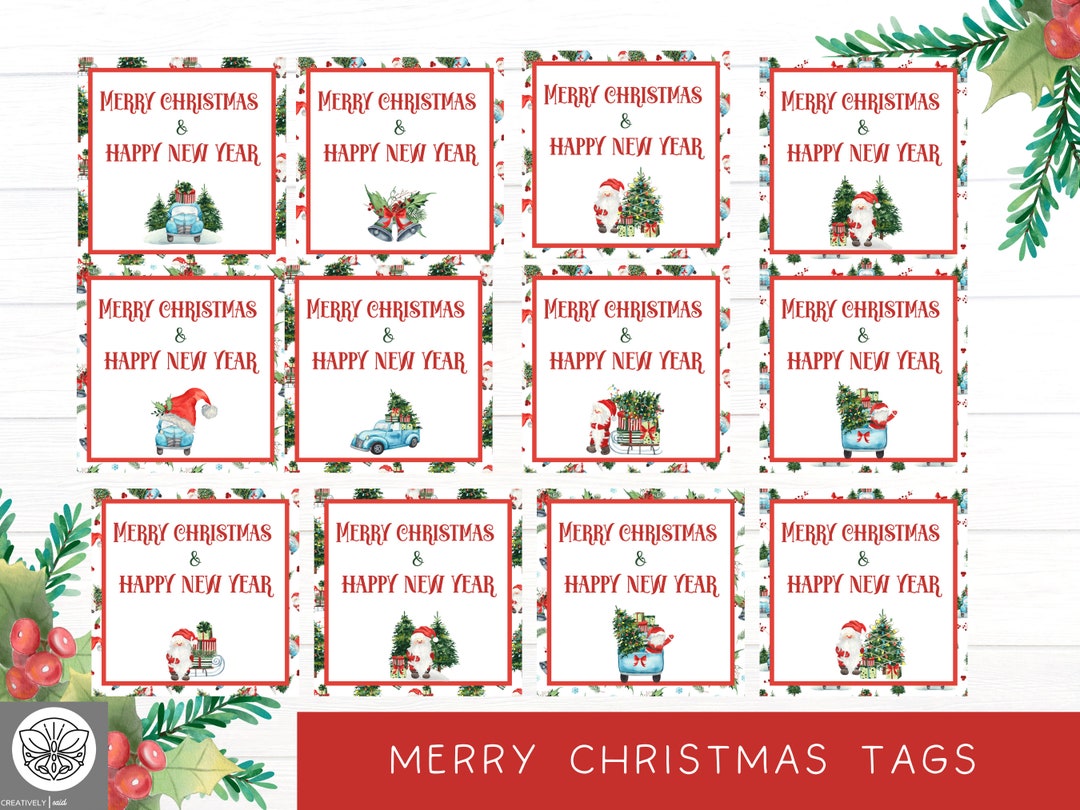 Printable Christmas Gift Tags | Happy New Year Printable Tags | Cookie ...