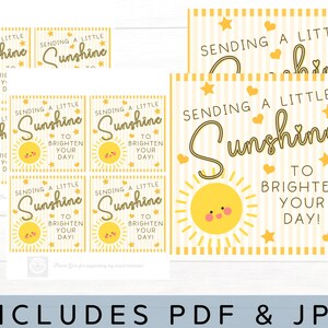 Sunshine Tag to Brighten Your Day |teacher Appreciation Tag | Self Care ...