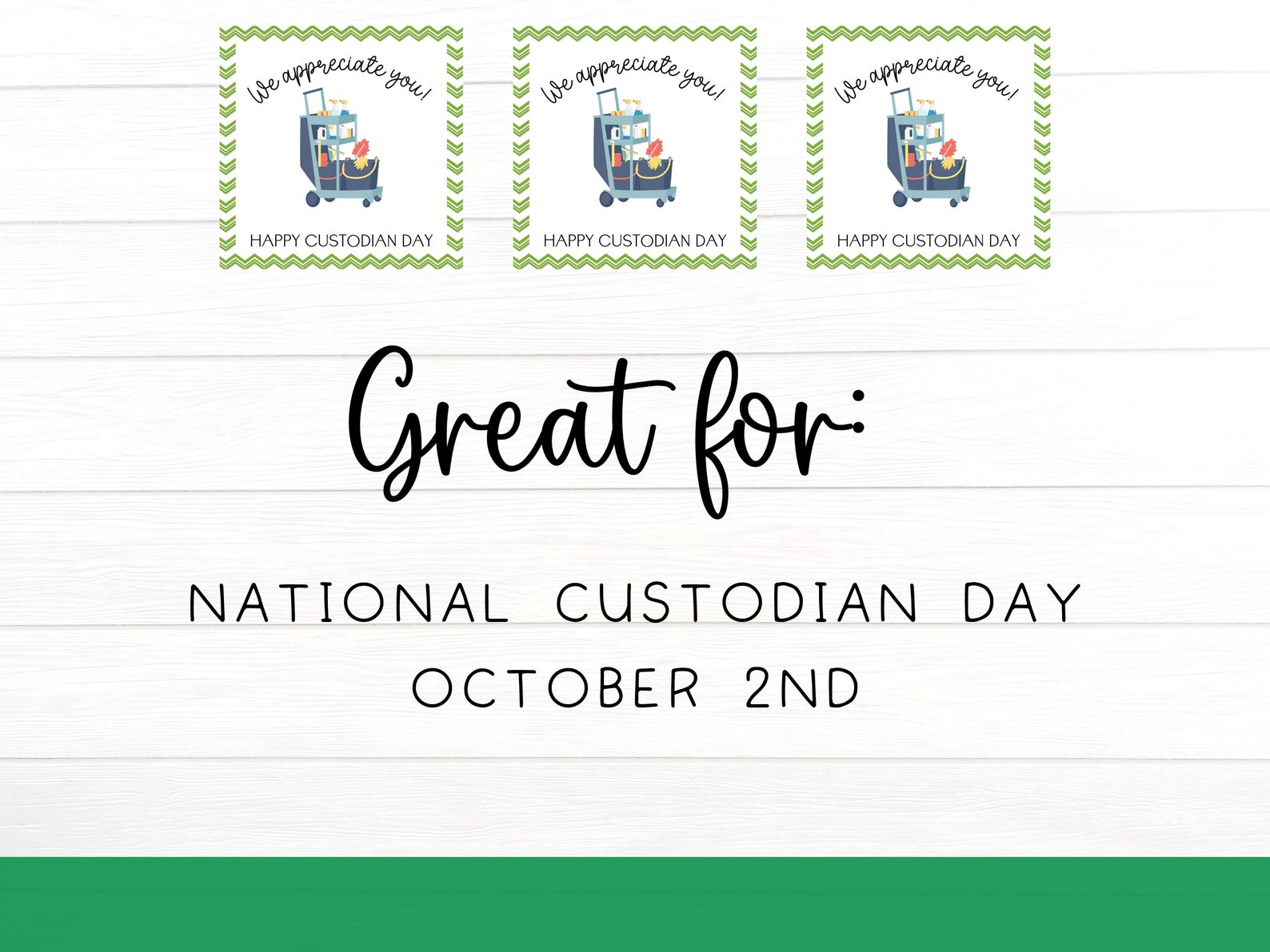Custodian Appreciation Day Printable Gift Tag | Janitor Thank You Gift ...