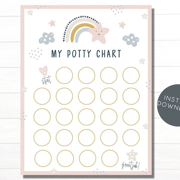 Potty Chart Boy Printable - Etsy