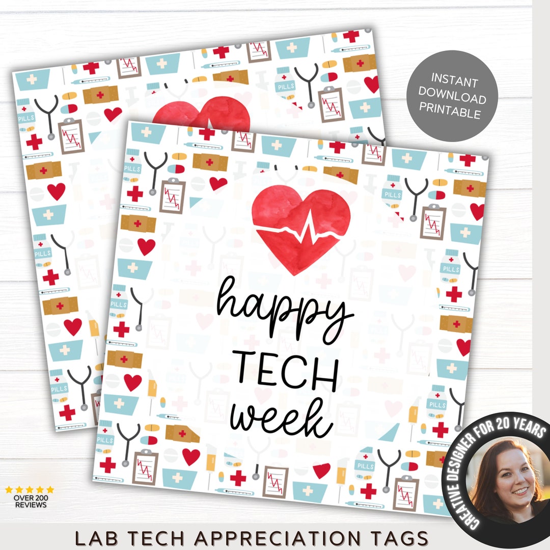 Radiology Tech Week Printable Gift Tag Sticker Label Gift for Rad Techs ...