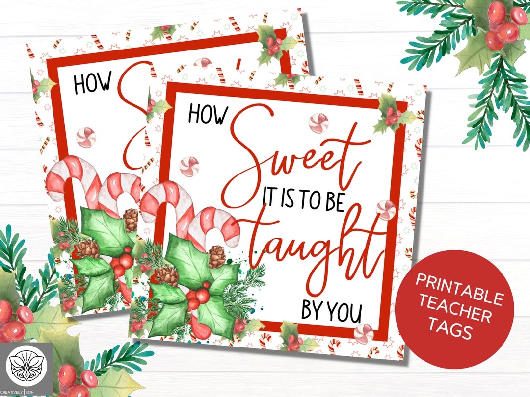 Teacher Christmas Gift Tags Printable Teacher Appreciation - Etsy