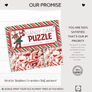 Editable Christmas Candy Cane Puzzle White Elephant Gag Gift | Secret ...