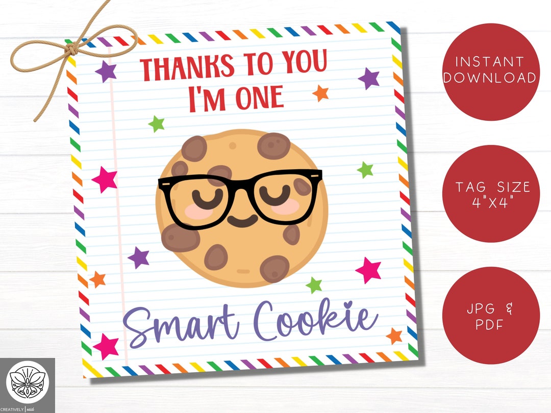 Teacher Appreciation Tags Smart Cookie Tag PTO Teacher Appreciation ...