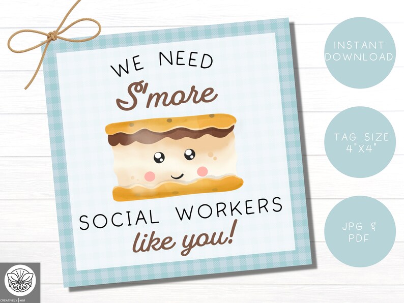 Social Worker Gift Printable Tag | Counselor Appreciation | Social Work ...
