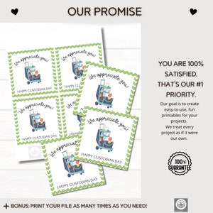 Custodian Appreciation Day Printable Gift Tag | Janitor Thank You Gift ...