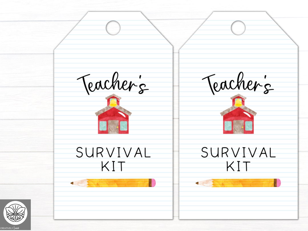 Printable Back to School Survival Kit Tag | Teacher Gift Tags |instant ...