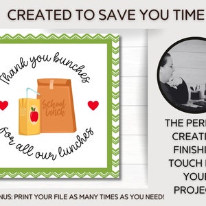 Lunch Lady Appreciation Gifts | School Lunch Hero Day Printable Gift ...