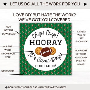 Football Good Luck Tags | Printable Football Party Favor | Football ...