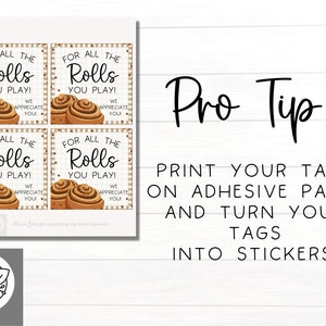 Cinnamon Roll Gift Tag | Teacher Nurse Staff Appreciation Gift Tag ...