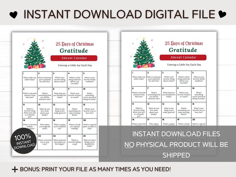 Advent Calendar Printable Christmas Countdown | Printable Calendars ...