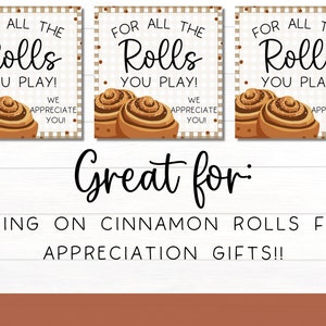 Cinnamon Roll Gift Tag Teacher Nurse Staff Appreciation Gift Tag Bakery ...