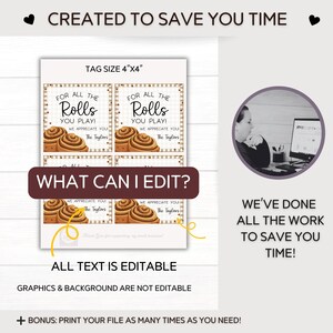 Editable Cinnamon Roll Gift | Teacher Nurse Staff Appreciation Gift ...