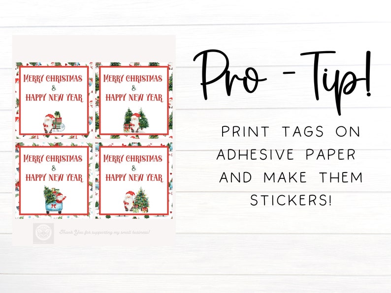 Printable Christmas Gift Tags Happy New Year Printable Tags - Etsy