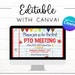 Editable Canva Template PTO Meeting Flyer Editable Canva Template Back ...