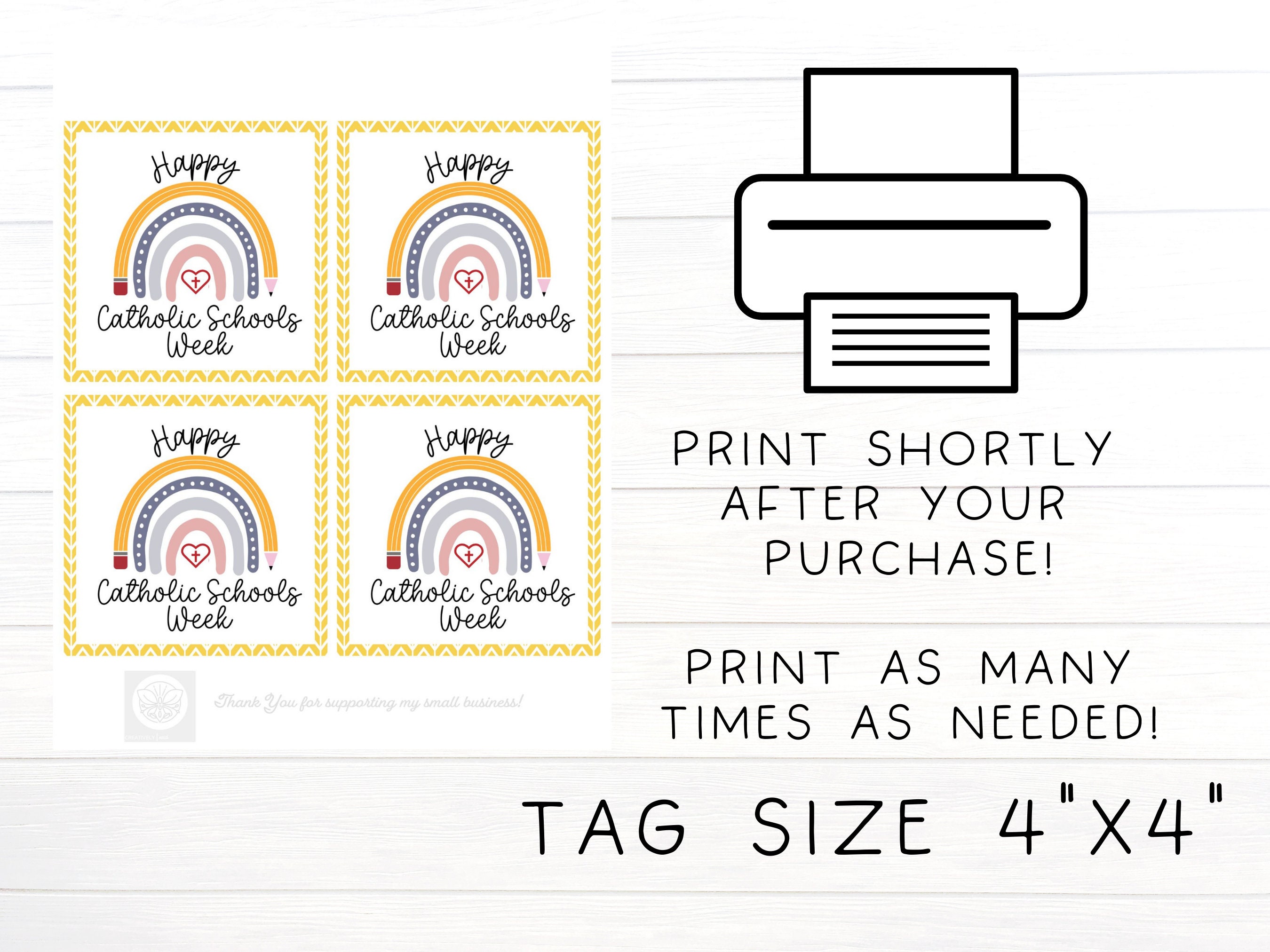 Catholic Schools Week Printable Gift Tags | Catholic Education ...