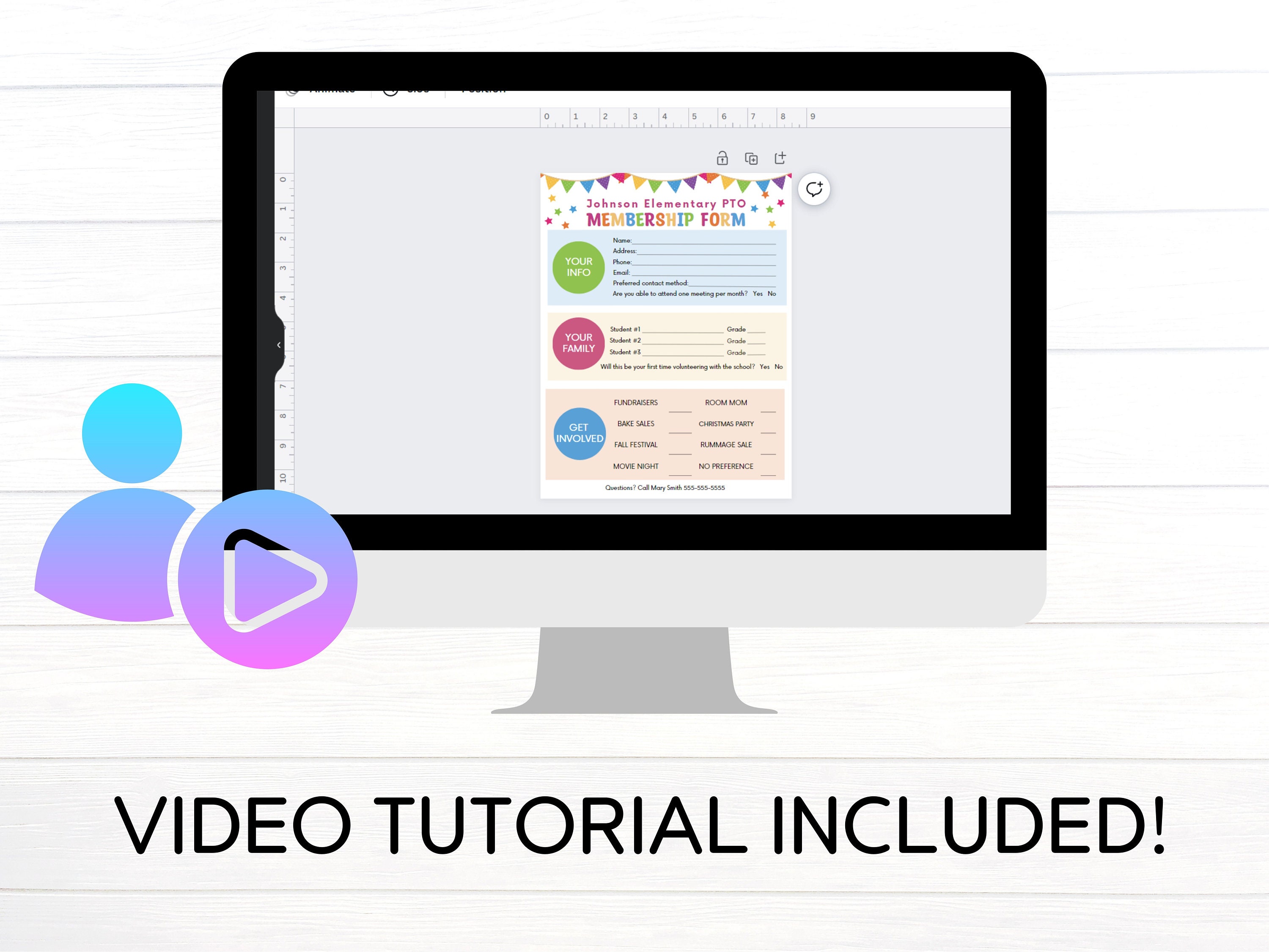 Editable Printable PTO PTA Membership Form | Parent Volunteer Sign up ...