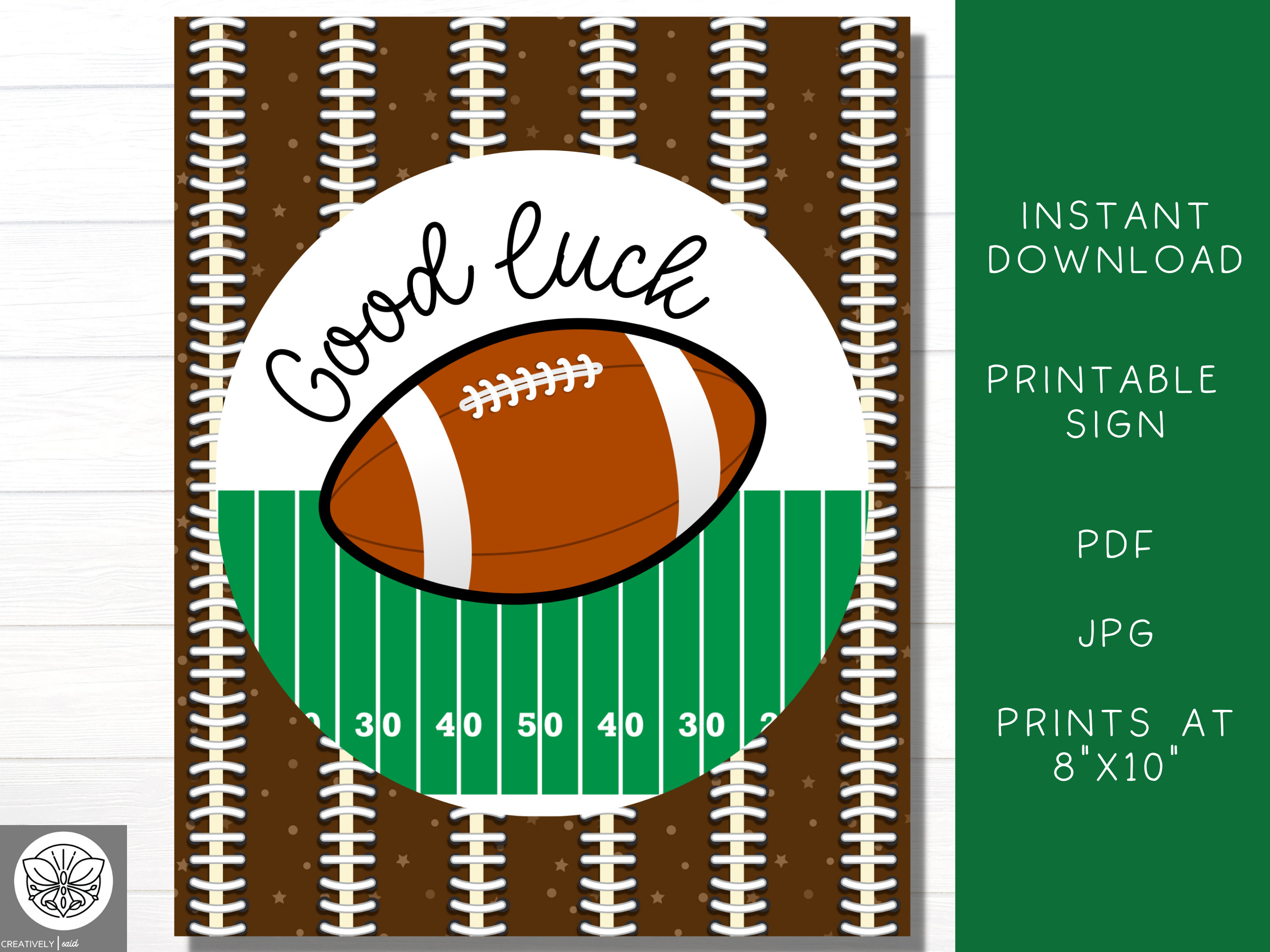 Football Good Luck Sign | Football Locker Sign | Football Coach Gift ...