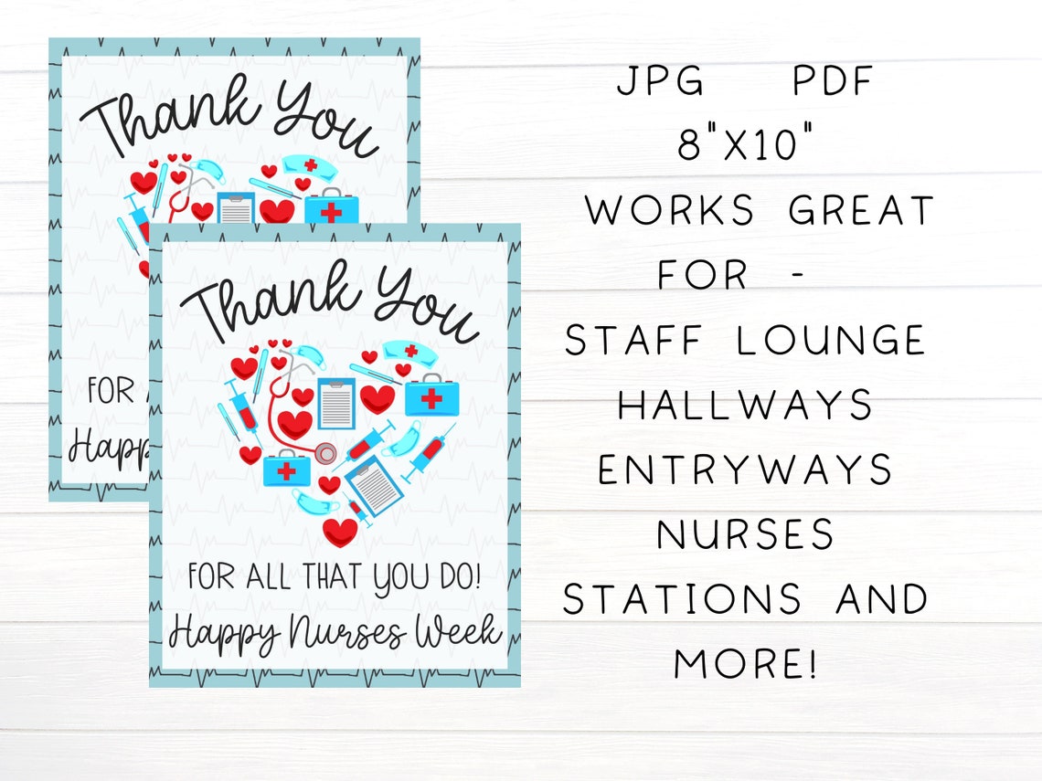 Nurse Week Appreciation Sign Nurse Appreciation Happy - Etsy