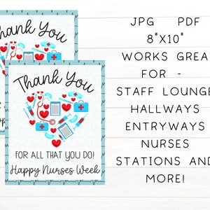 Nurse Week Appreciation Sign | Nurse Appreciation | Happy Nurses Week ...