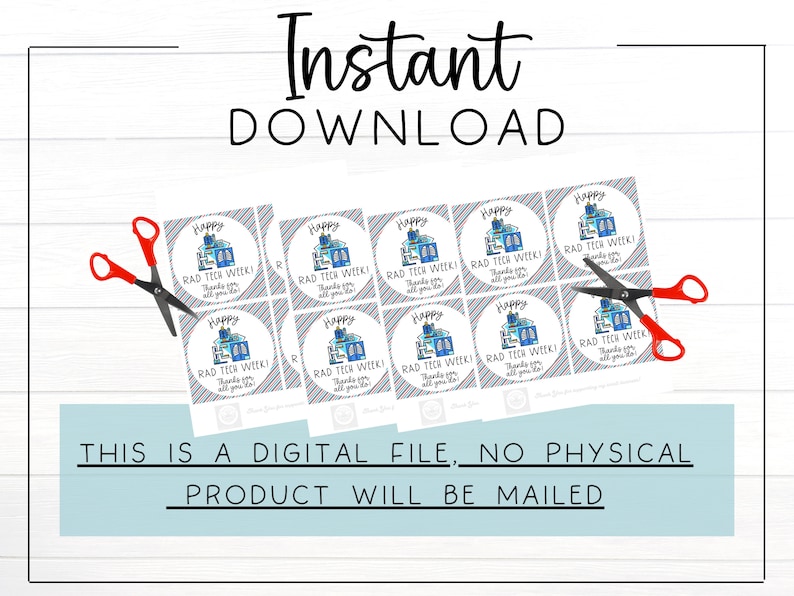 Rad Tech Week Printable Gift Tag Sticker Label Gift for Rad - Etsy
