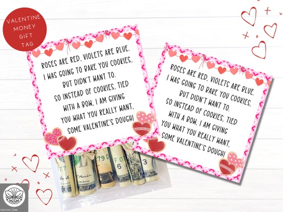 Valentine s Day Dough Money Gift Valentine s Money Holder DIY Valentines Gifts Valentine s Day Cash Holder Gifts for Him Money Etsy